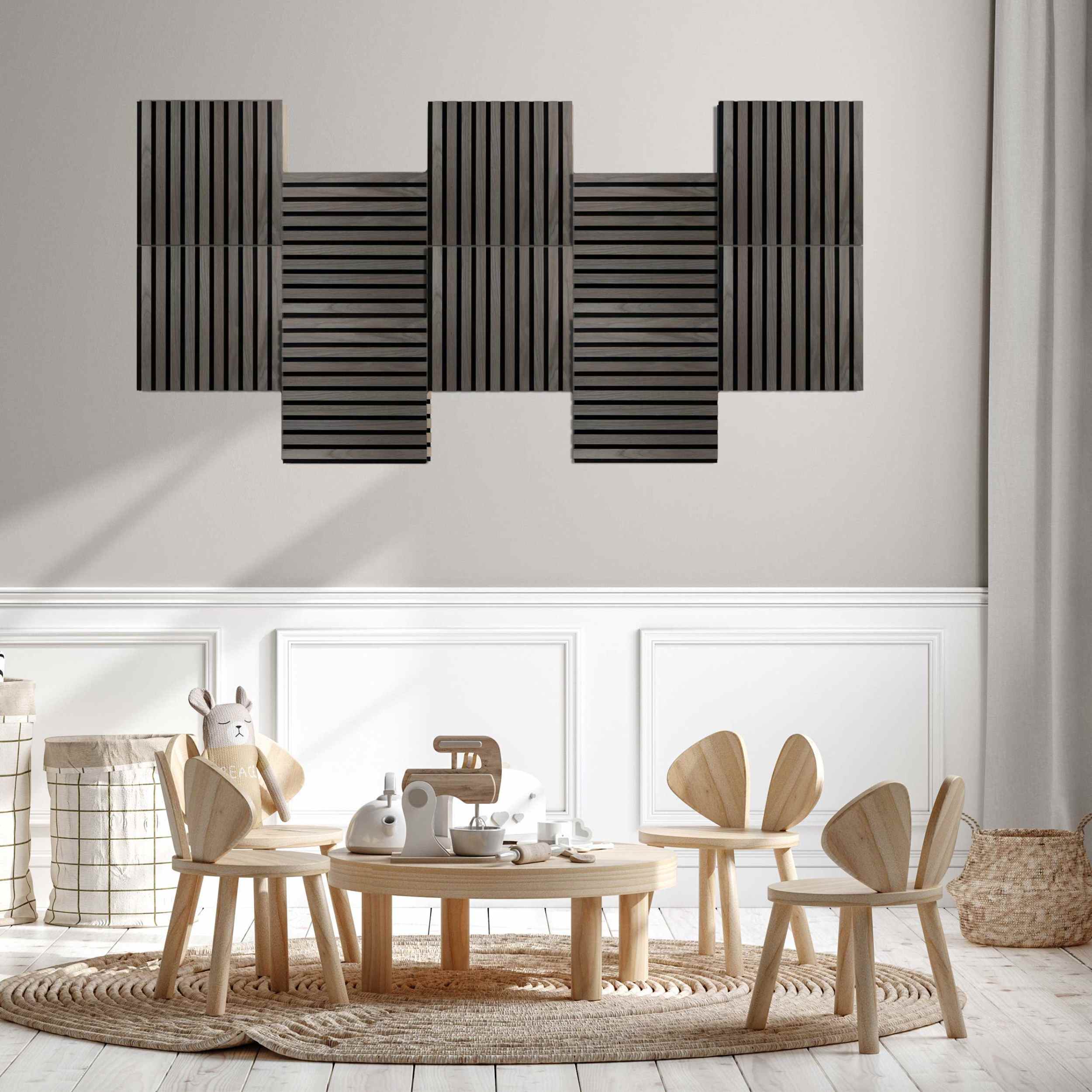 PROVISTON Akustik Wandpaneel 400 x 400 mm | Eiche dunkel MDF Akustik 3D ...